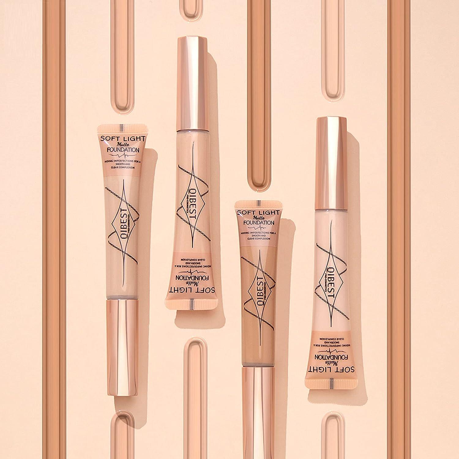 2Pcs 4-in-1 Liquid Foundation Primer, Concealer & Powder | Buildable ...