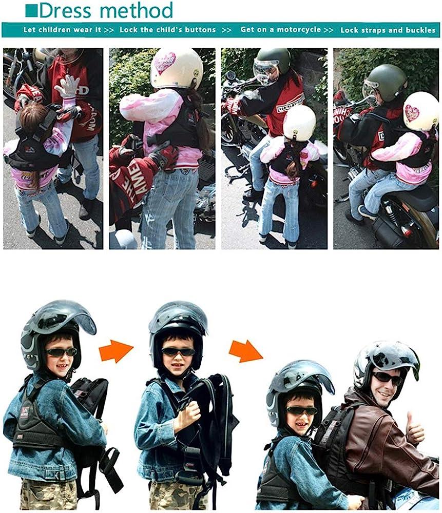 RekoTandem Child Motorcycle Safety Harness - Black | Reflective Handles ...