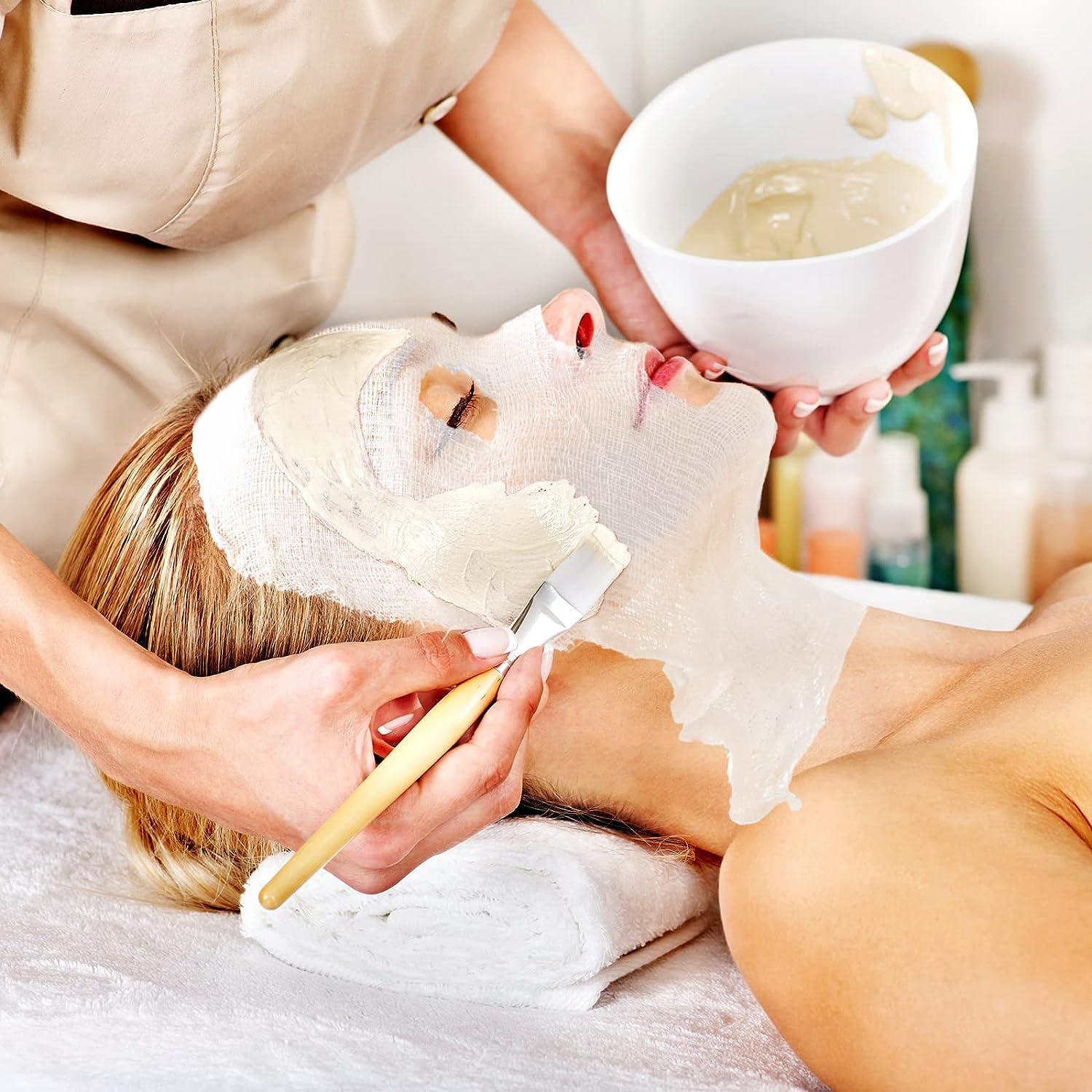 Leelosp 100 Pieces Large Precut Gauze Face Masks - Natural Spa Facial ...