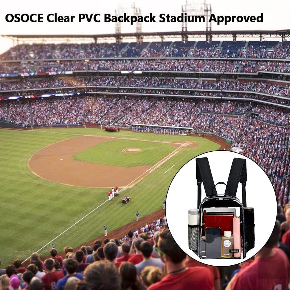 OSOCE Black Mini Clear Stadium Approved Backpack | Heavy Duty PVC ...