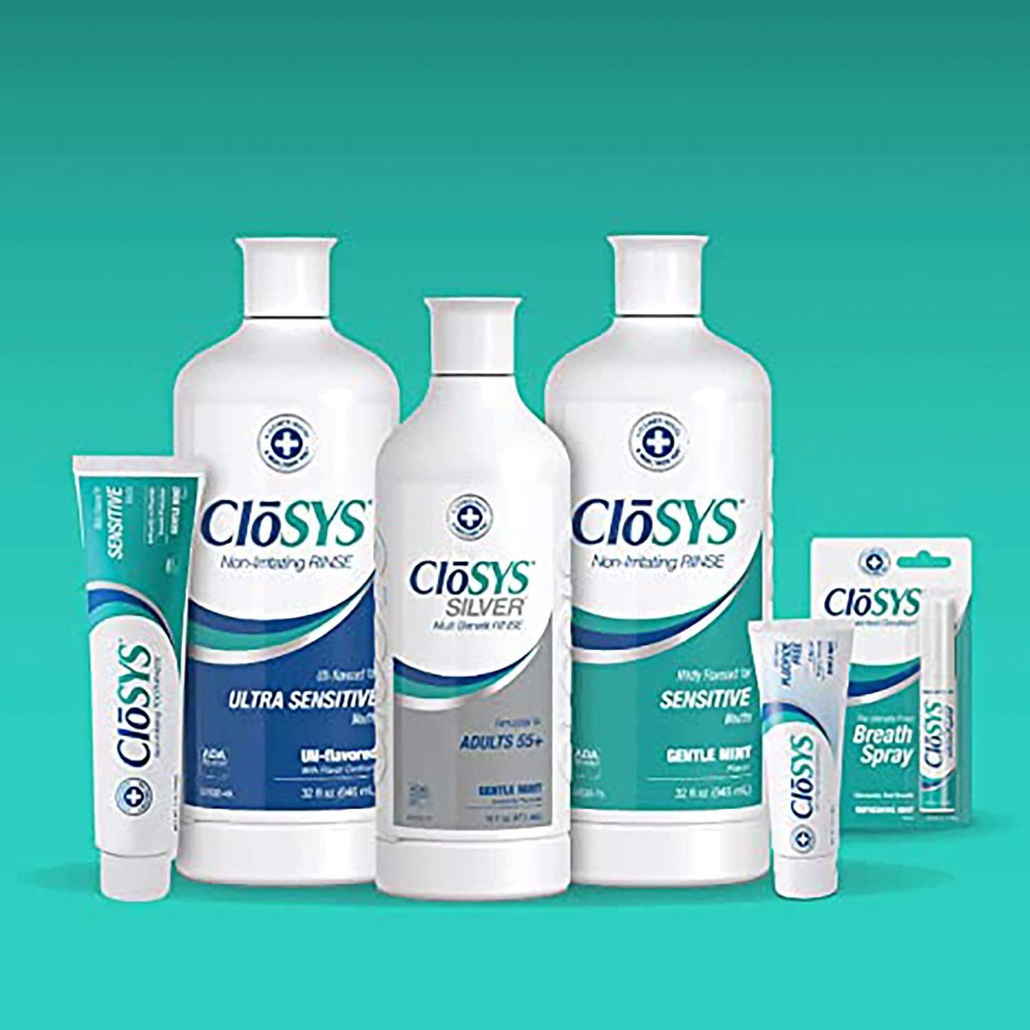CloSYS Sensitive Oral Care Bundle: Gentle Mint Mouthwash & Toothpaste ...