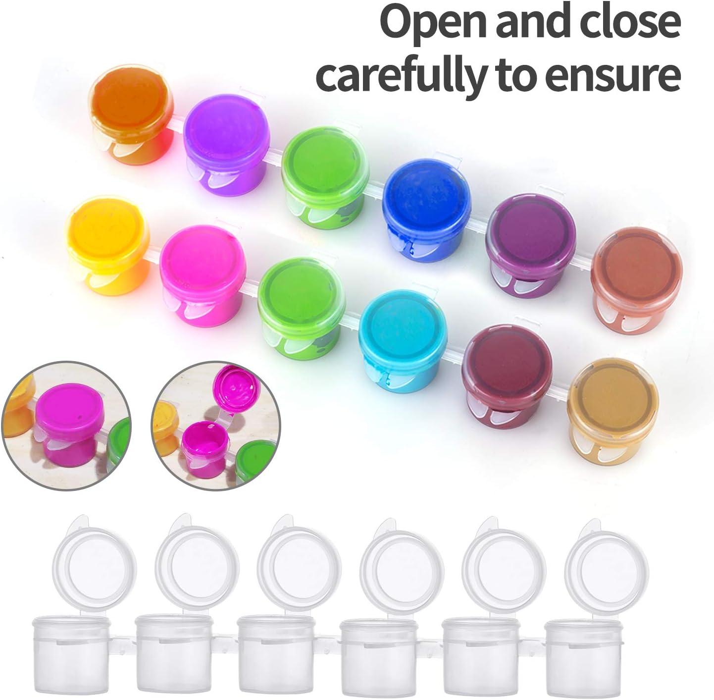 Paint Pots Strips - 12 Strips, 72 Pots, 0.17oz Mini Empty Paint Cups ...