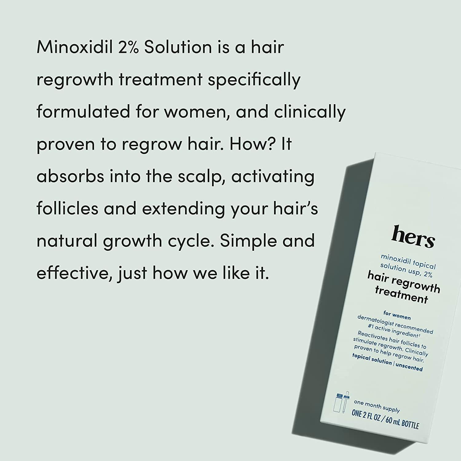 Hers Hair Regrowth Treatment for Women - 2% Minoxidil for Hair Loss - 2 Month Supply (2 Pack ...