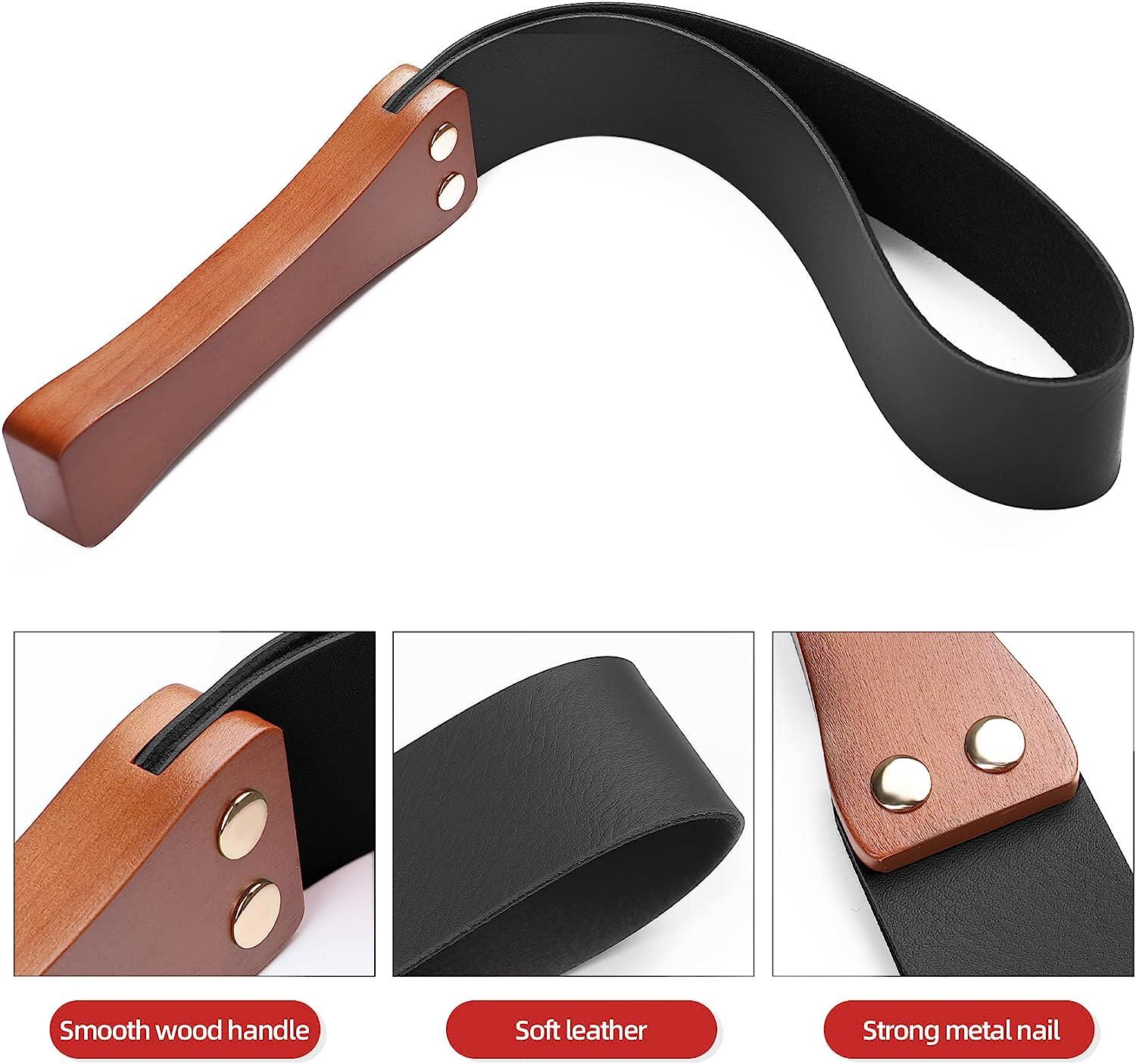 BARPOT Leather Paddle 19'' Riding Crop for Horses - Anti-Slip Wooden ...