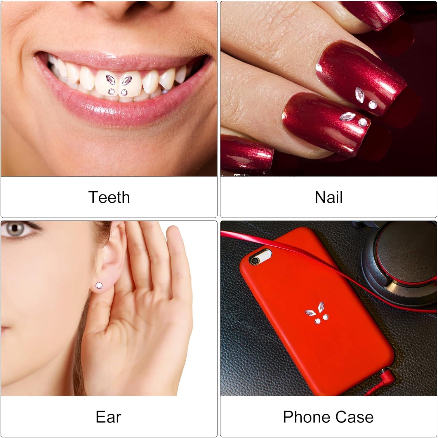 Tooth Crystal Decorations - 4pcs Dental Gemstones for Tartar-Free Teeth ...