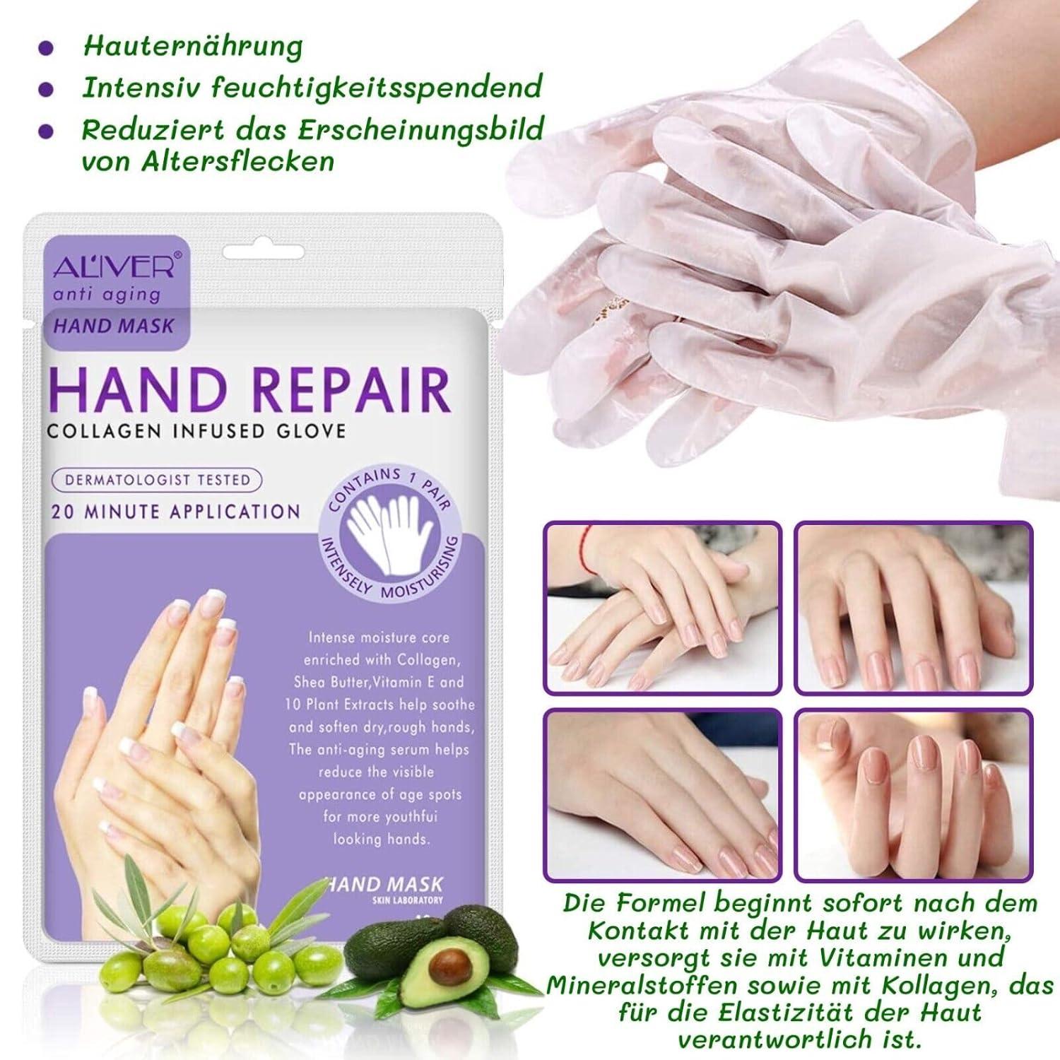 P-Beauty Lavender Hand Mask | 5 Pairs of Moisture Gloves | Collagen ...