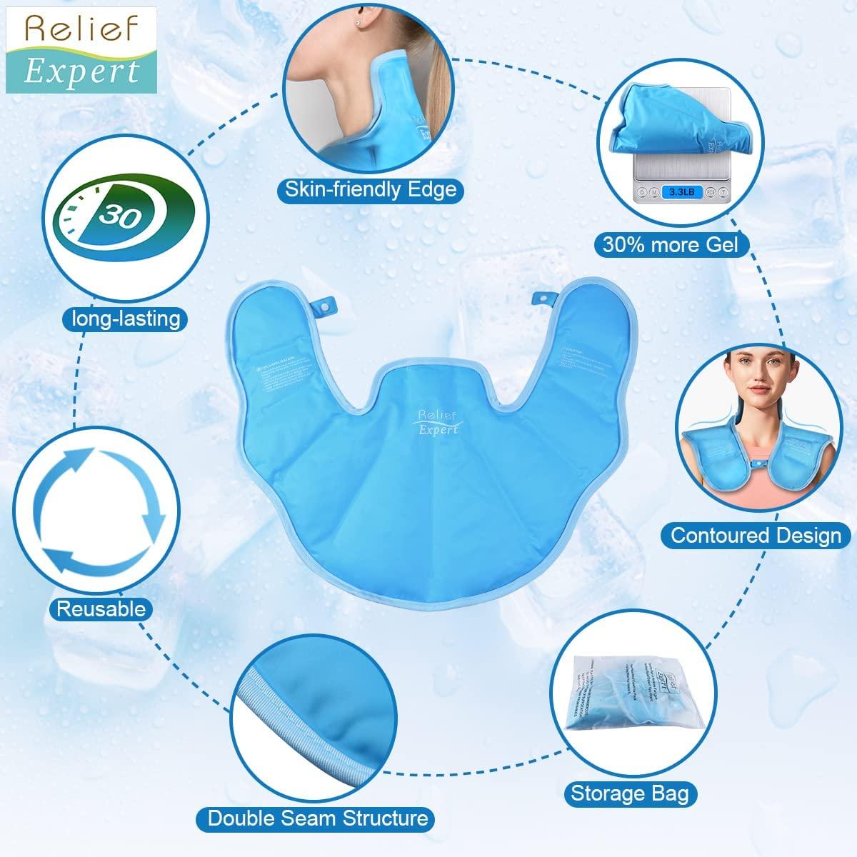 Relief Expert Neck Ice Pack Wrap - Reusable Cold Pack for Neck ...
