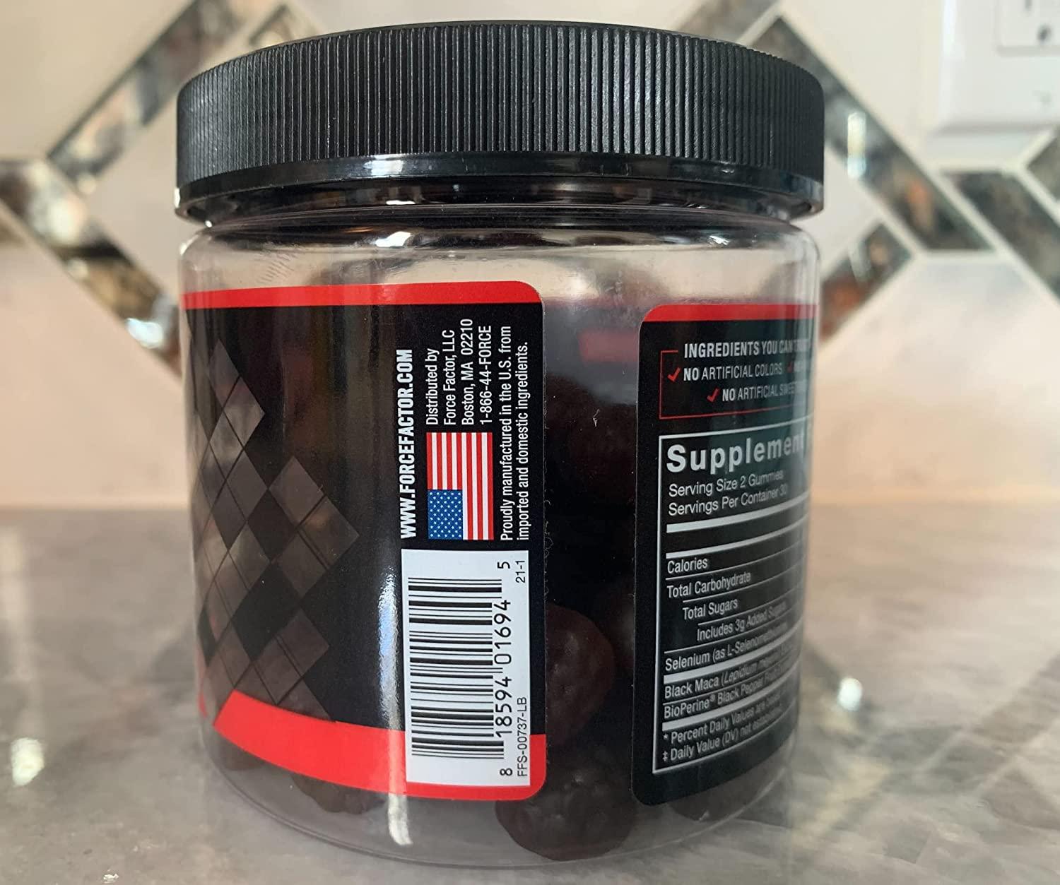 Force Factor Black Maca Gummies - Increase Energy & Strength with Black ...