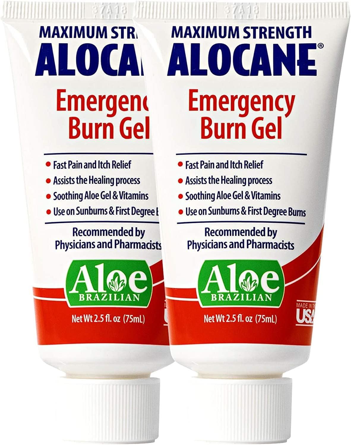 Alocane Maximum Strength Burn Gel 2.5oz - Pack of 2 | Fast Relief for Burns