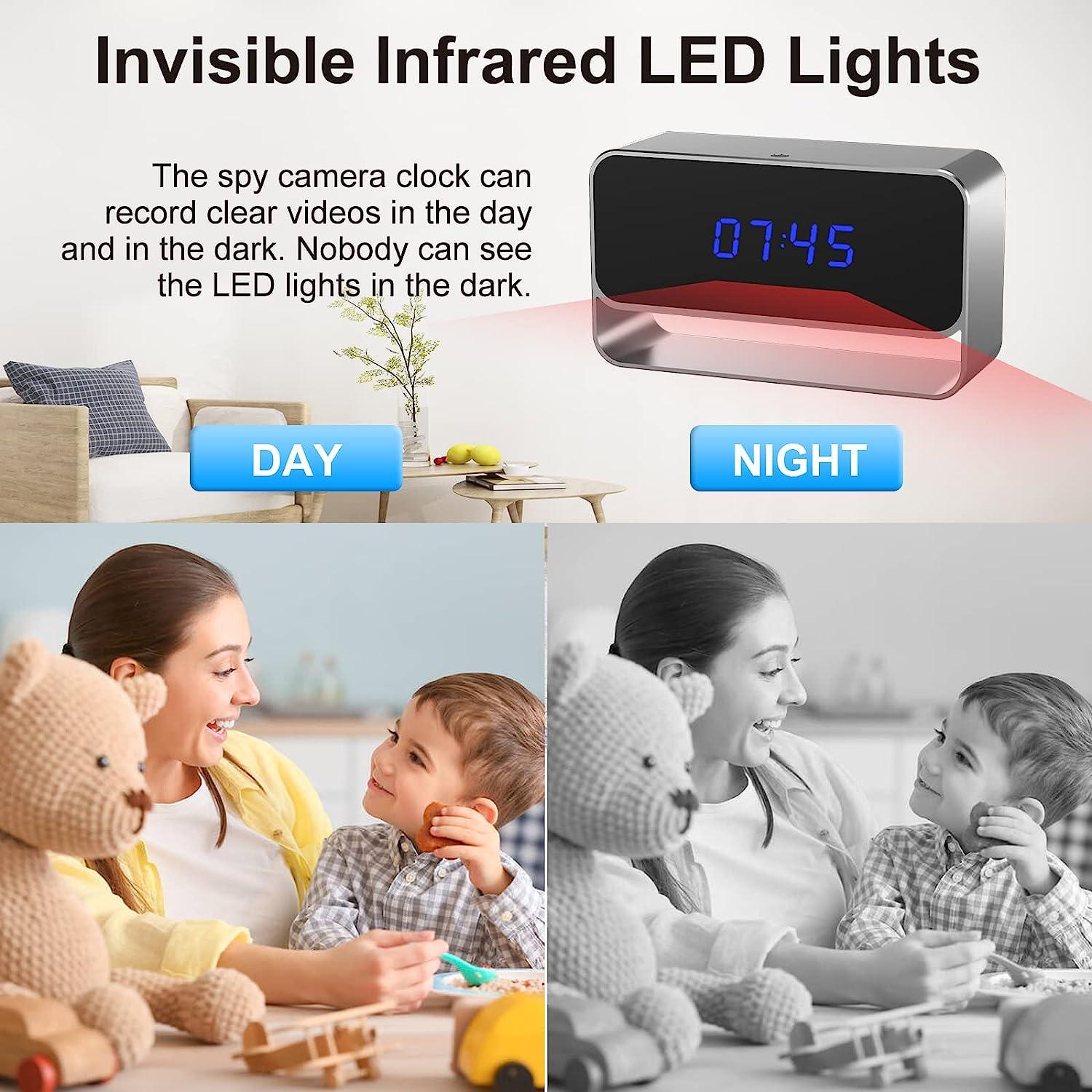 FULAO Hidden Camera Clock FHD 1080P WiFi Spy Camera - Enhanced Night ...