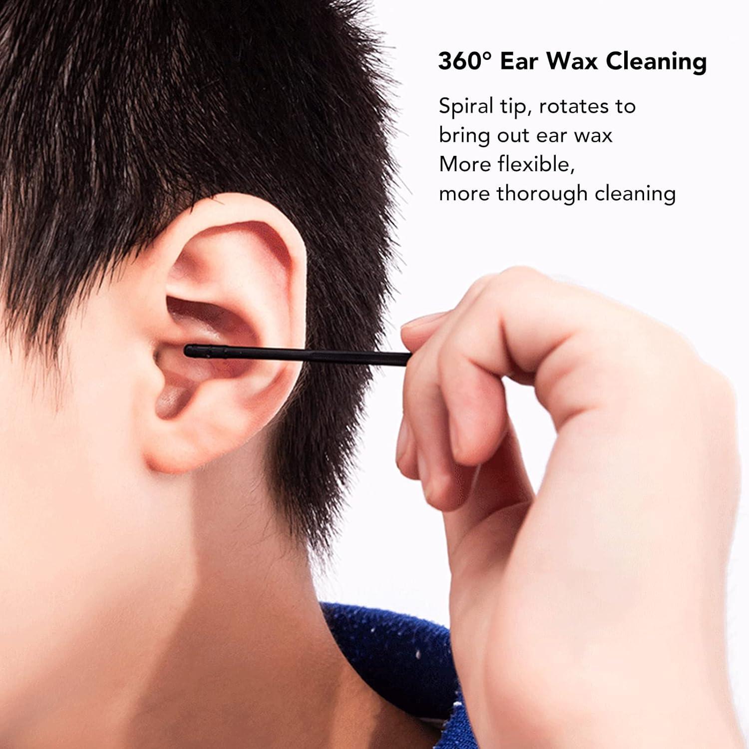 Black Plastic Spiral Tip Ear Pick - Safe 360 Degree Cleaning Tool for ...