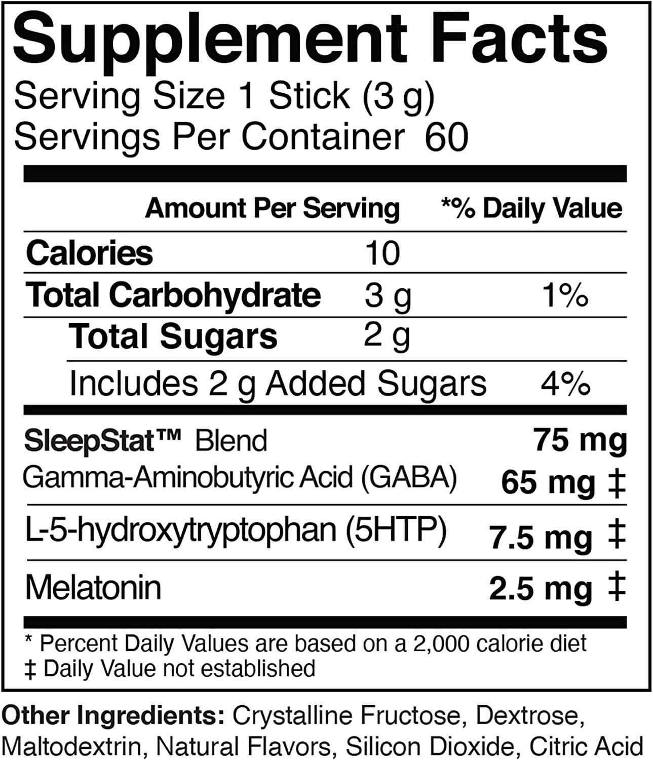 Dream Water Snoozeberry Sleep Aid Powder - 60 Count with GABA ...