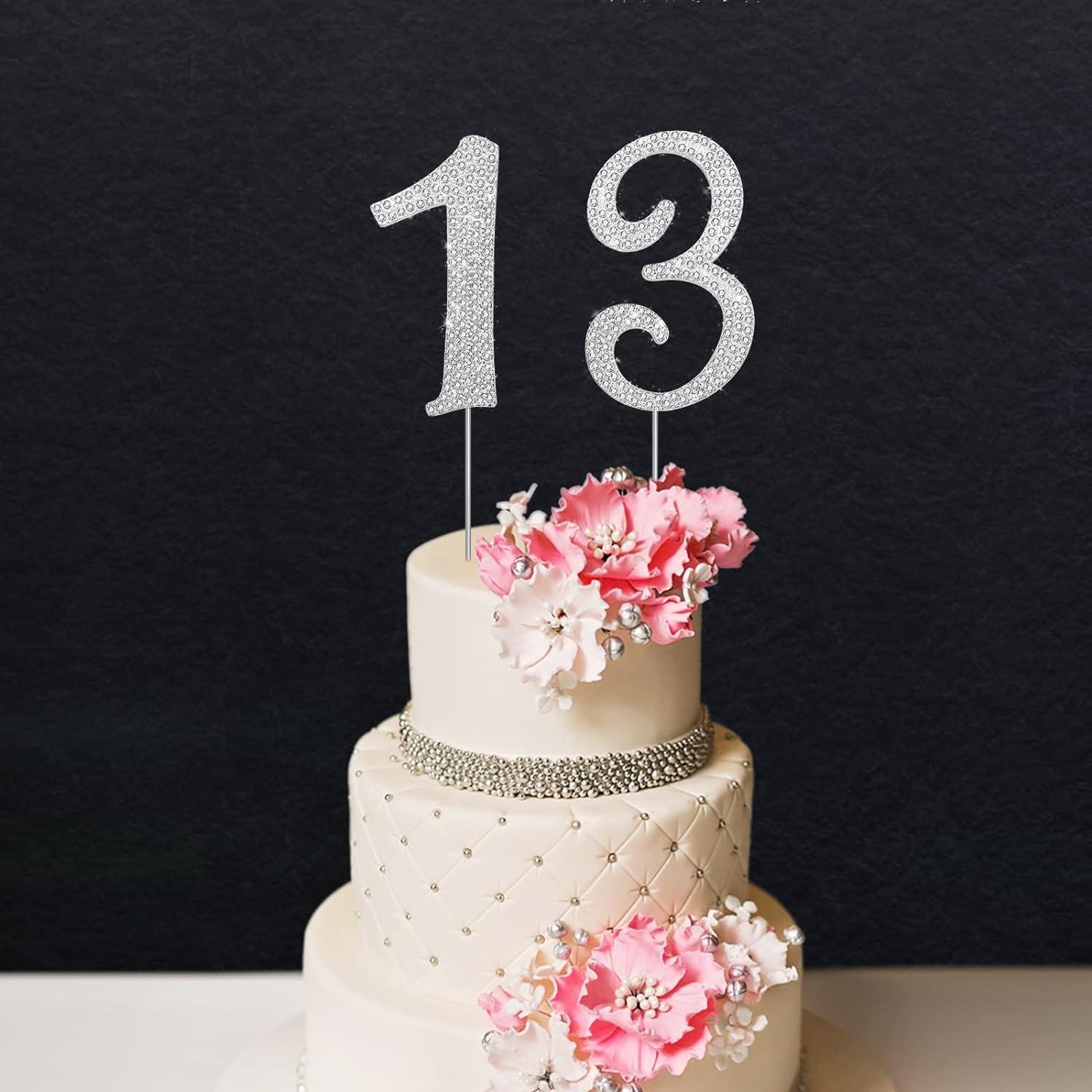 KINBOM Number Cake Topper 4inch Birthday Cake Toppers Numbers Metallic ...