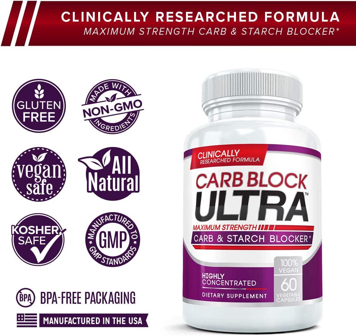 Carb Block Ultra White Kidney Bean Extract - Powerful Keto Diet Cheat ...
