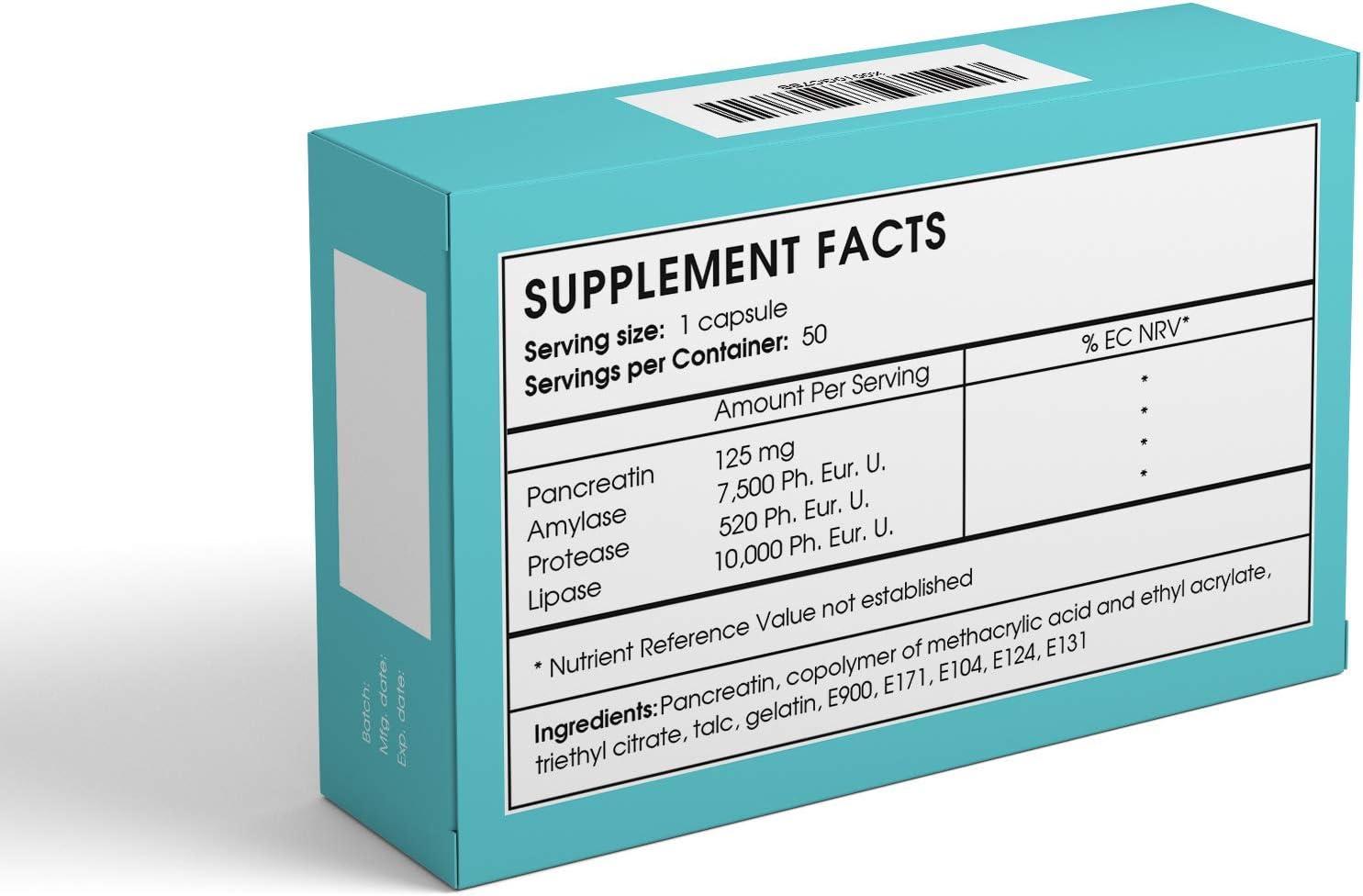 MICRAZYM 10,000 Ph.Euro.U 50 Capsules - Super Strength Pancreatic ...