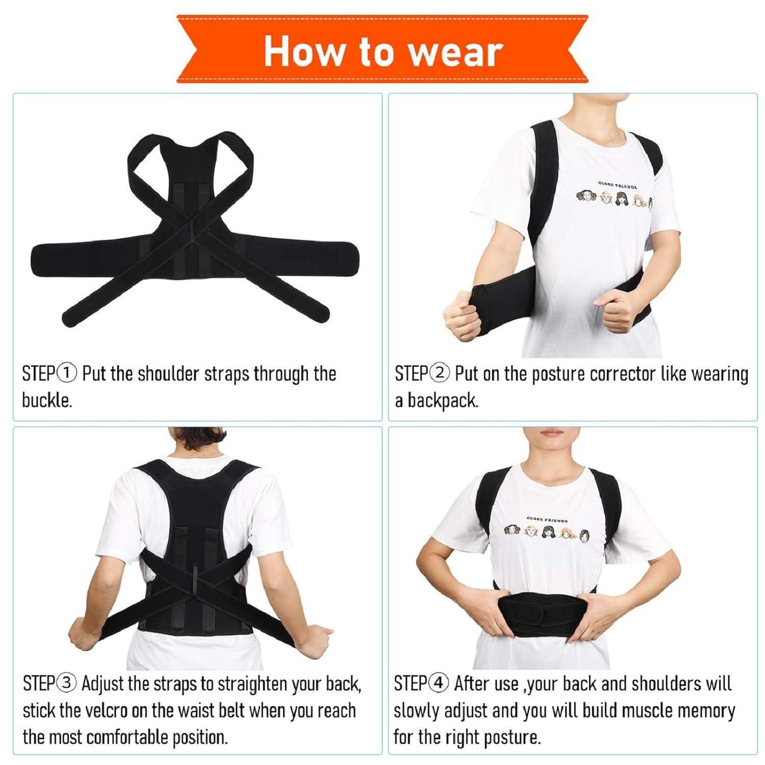 Adjustable Back Straightener & Posture Corrector for Men & Women ...