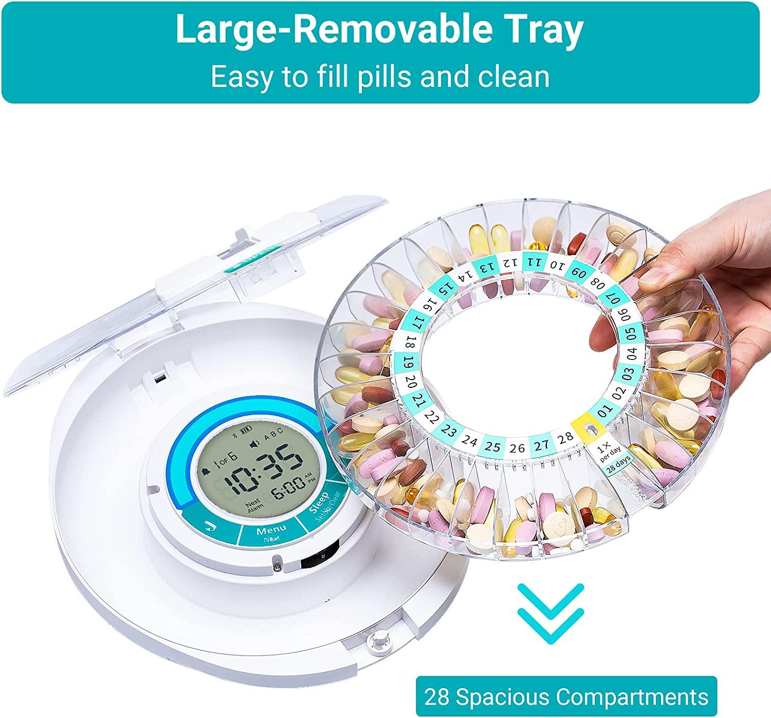 Zoksi Bluetooth Smart Automatic Pill Dispenser - 28 Compartments ...