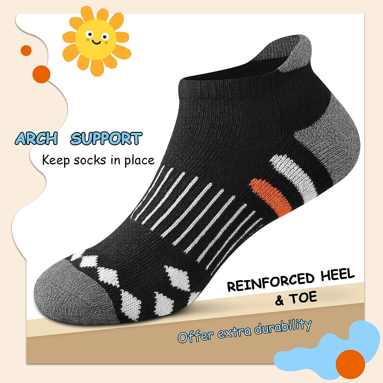 Comfoex Boys Ankle Athletic Socks - 10 Pairs Grey | Cotton Half ...