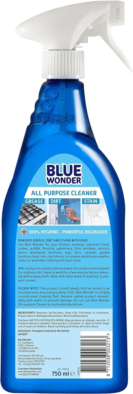 Blue Wonder All Purpose Cleaner 750ml - Degreaser & Cleaning Spray for ...