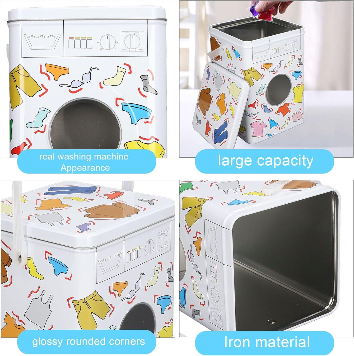 Metal Laundry Powder Tin Laundry Powder Detergent Storage Box Washing ...