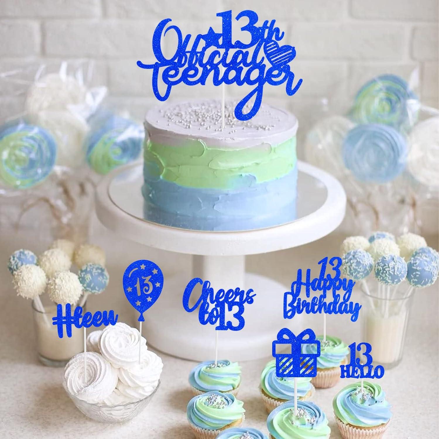 Biapian Blue 13th Birthday Cake Topper 13th Official Teenager Cake ...