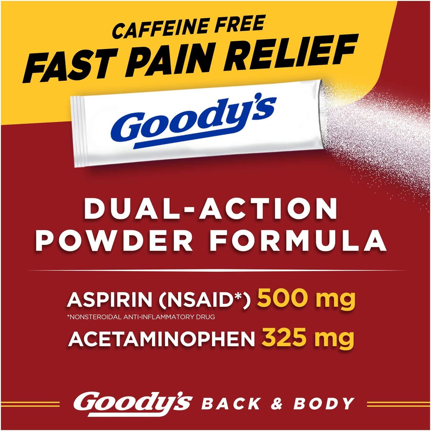 Goody's Back and Body Pain Relief Powder - 24 Dissolve Packs, 24 ...