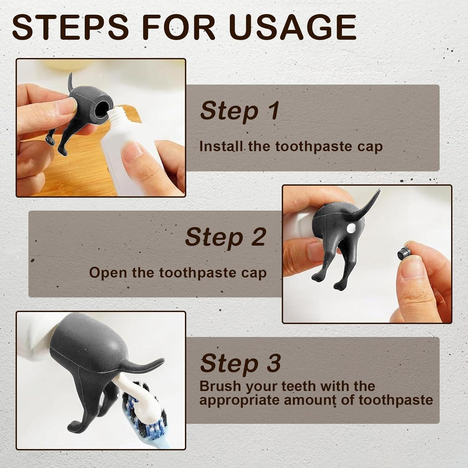 GROVL Pooping Dog Butt Toothpaste Topper Prank Toothpaste Caps ...