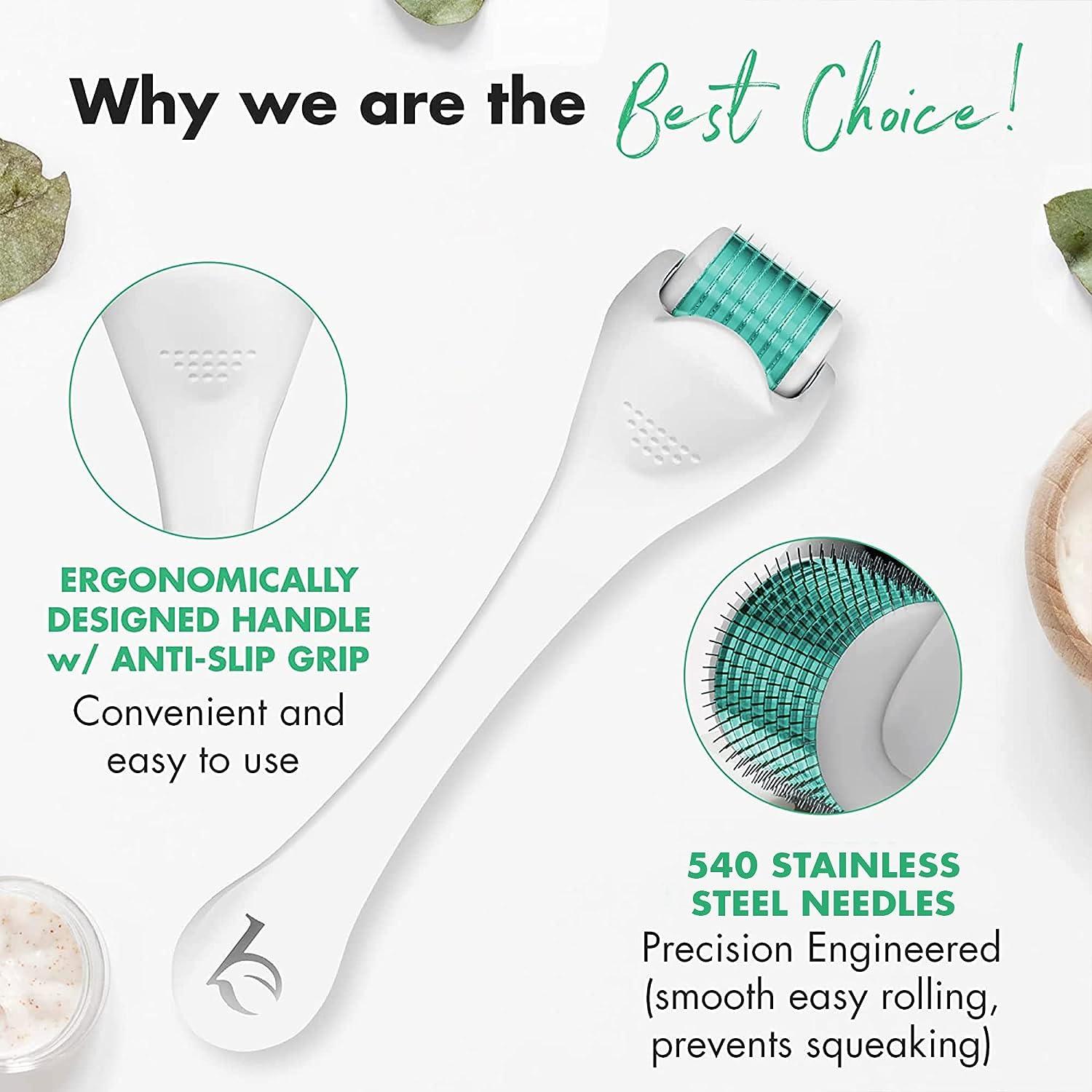 Titanium Derma Roller - 0.25mm Microneedler for Face & Beard Skincare ...