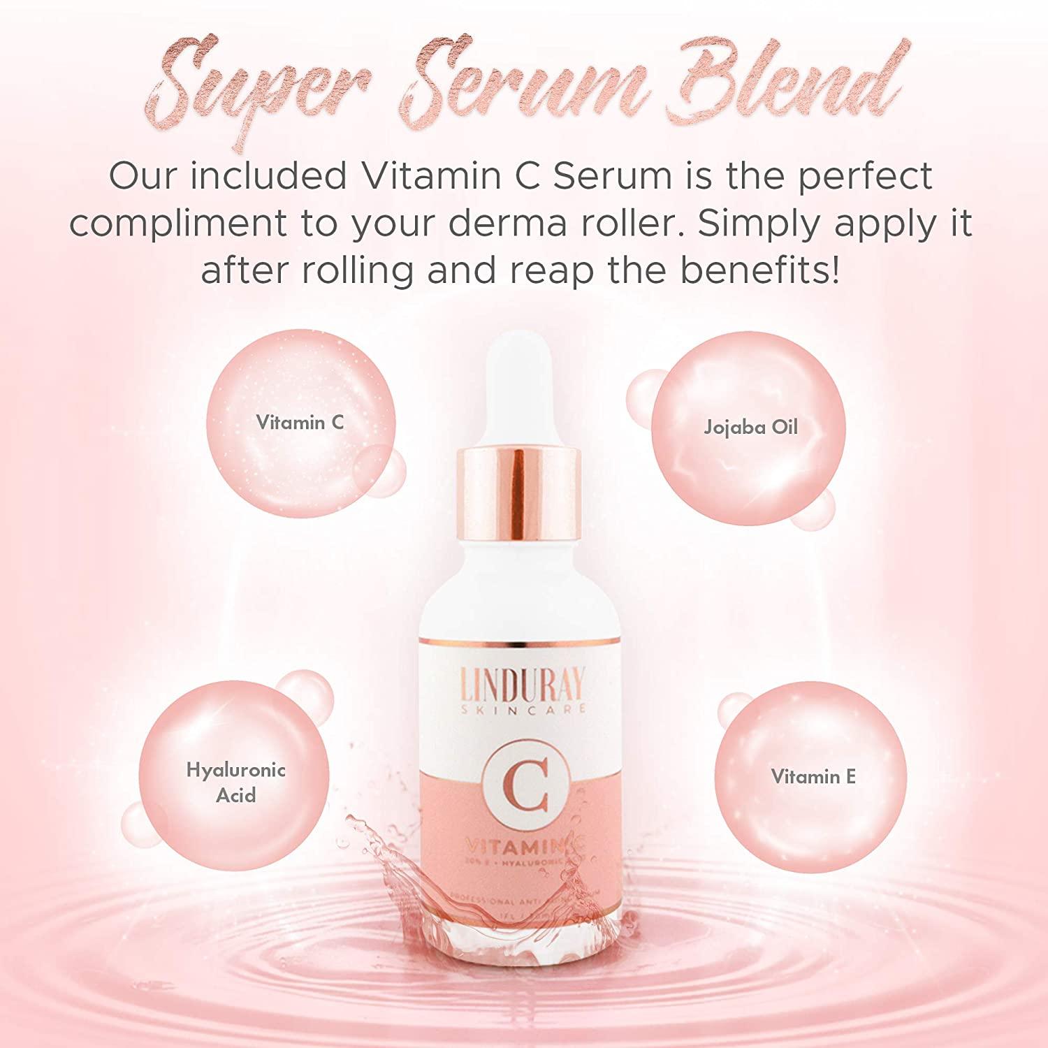 Derma Roller Microneedling Kit for Face 0.30mm - Vitamin C Serum ...