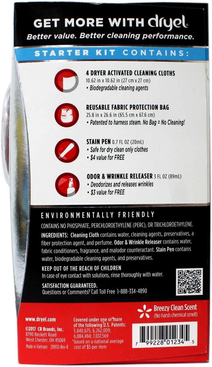 Dryel At-Home Dry Cleaning Starter Kit With Bag Breeze Clean Scent 1 kit