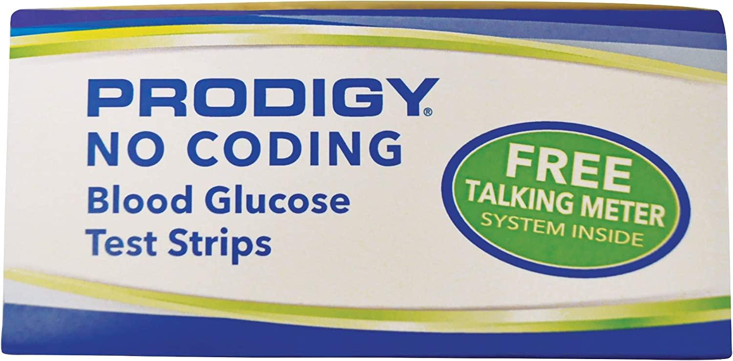 Prodigy Glucose Monitor Kit - Meter, 100 Test Strips, 10 Lancets ...