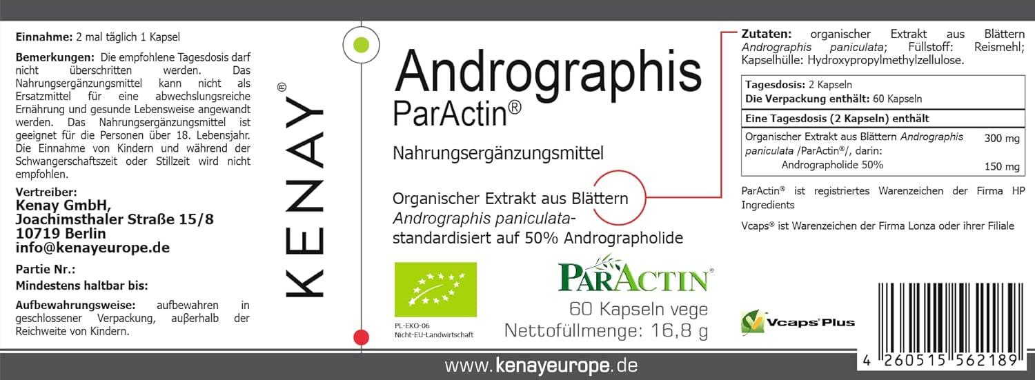 Andrographis ParActin 300mg - Vegan Capsules for Immune Support | KENAY ...