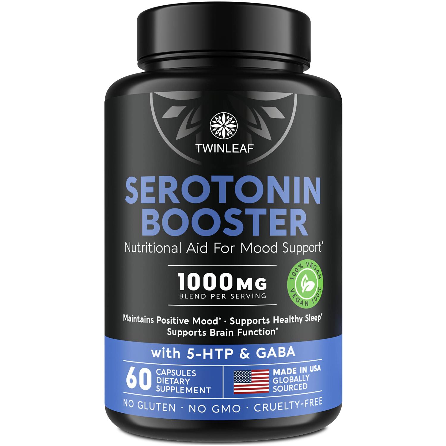 Serotonin Mood Support Supplement - Natural 5-HTP & L-Tryptophan ...