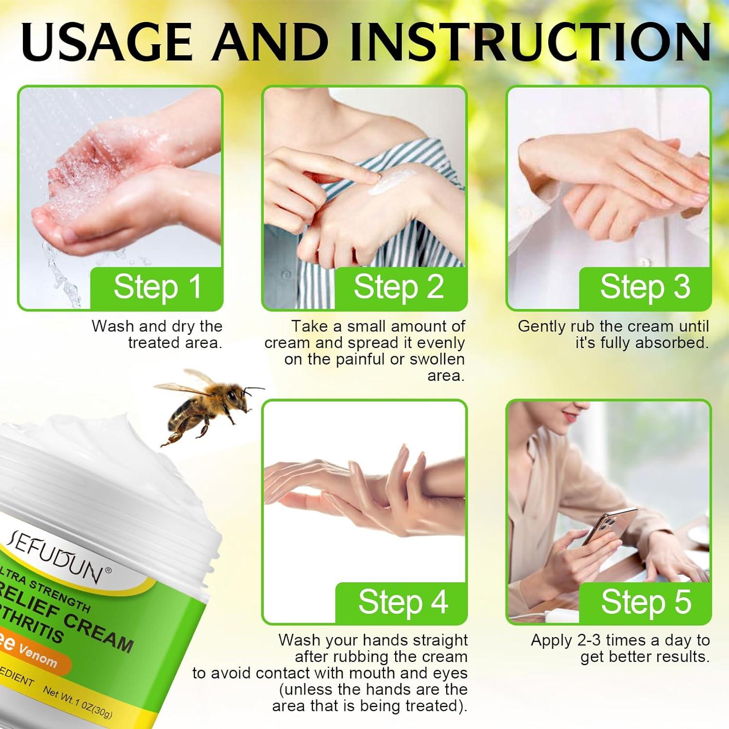 Bee Venom Joint and Bone Cream 30g Bee Venom Cream for Arthritis Relief ...