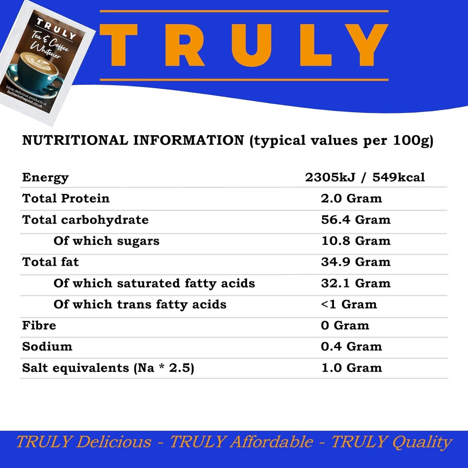 TRULY Coffee & Tea Whitener Powder Sachets - Creamer Style 2.5g Packets ...