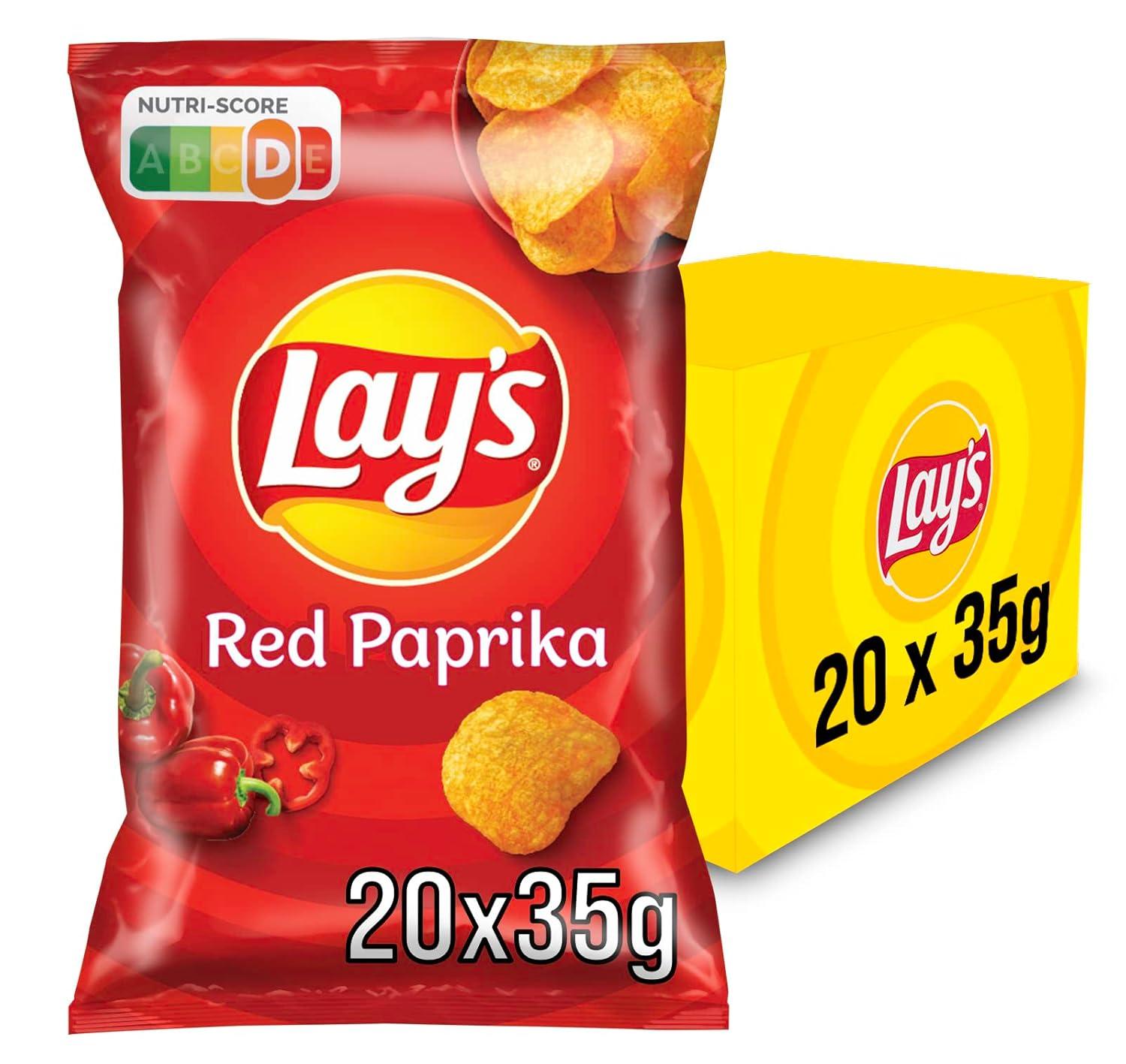 Buy Lay's Red Paprika Crispy Potato Chips - 20 Pack (35g each ...