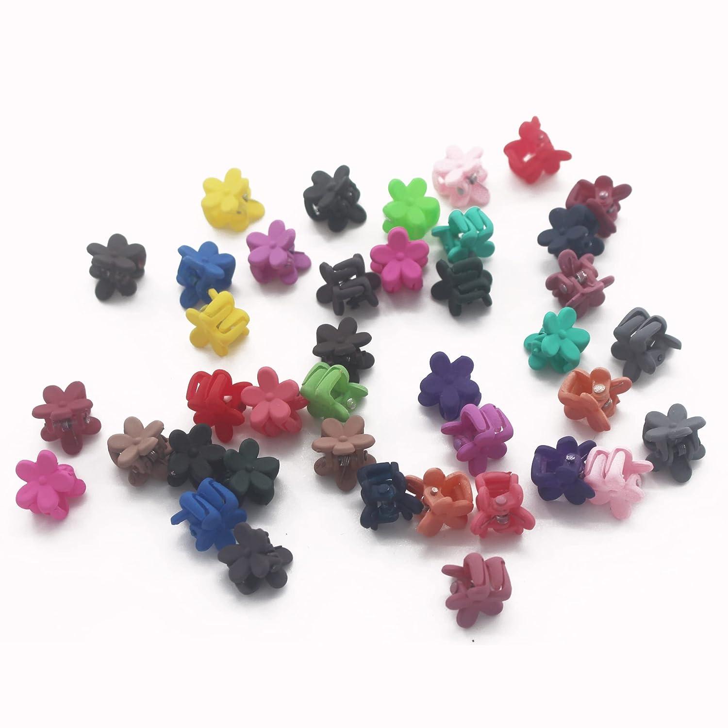 100 Piece Mini Hair Clips for Girls - Cute Candy Colors Flower Hair ...