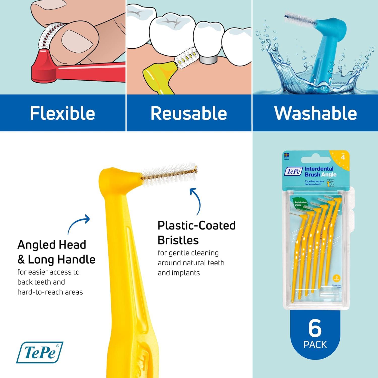 TEPE Angle Yellow Blister 6 pc - Premium Dental Cleaning Tools | Buy ...