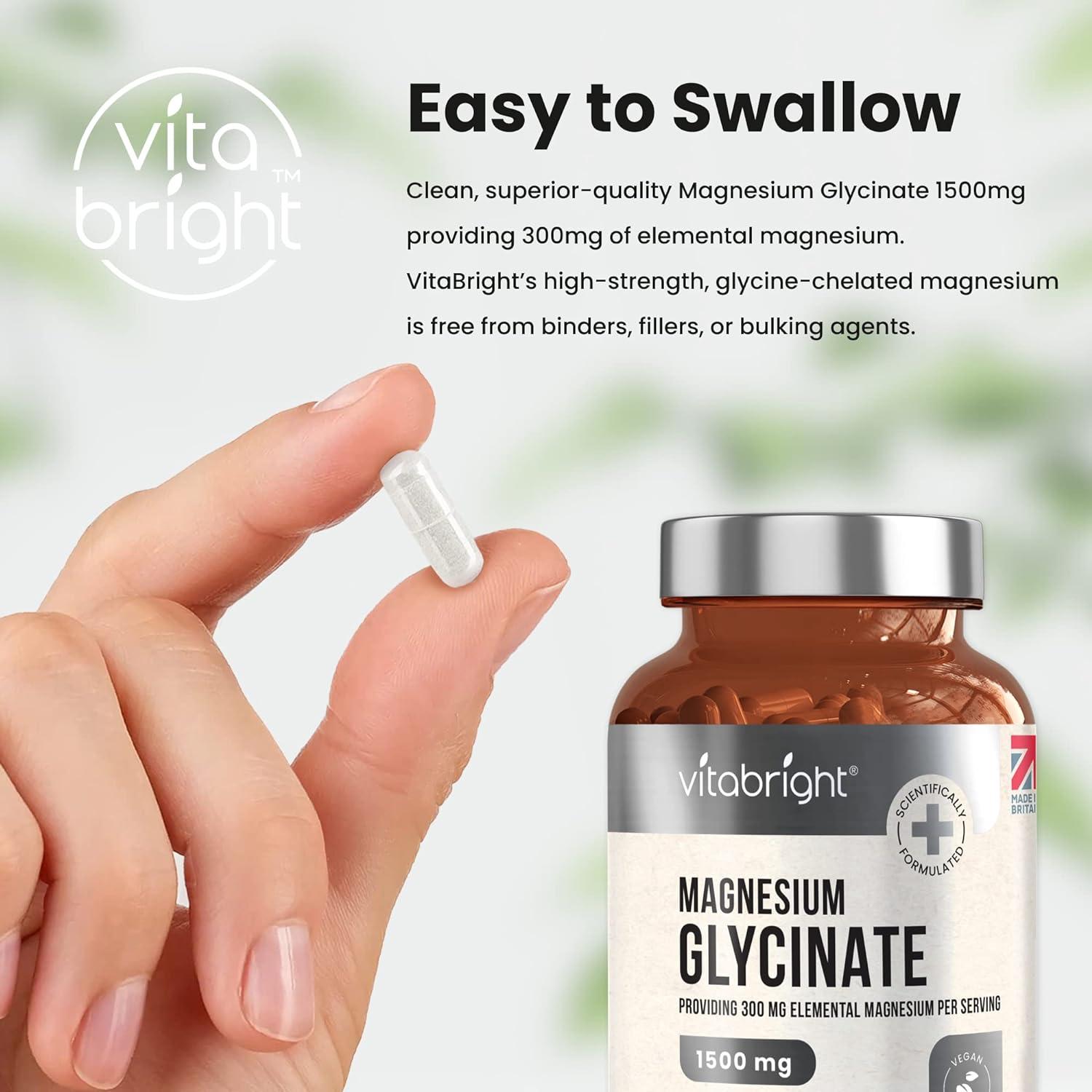 High Strength Magnesium Glycinate 1500mg - 180 Vegan Capsules - 3 Month ...