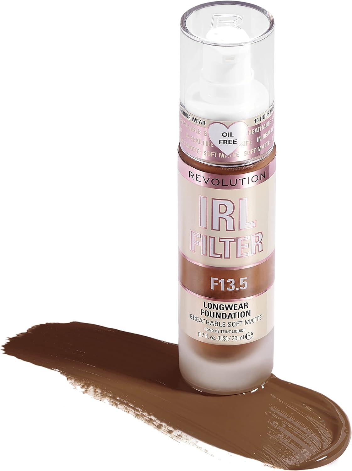 Makeup Revolution IRL Filter Longwear Foundation - F13.5 Dark Skin ...