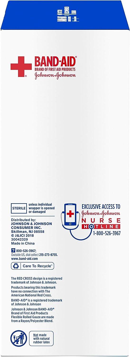 Band-Aid Brand Flexible Rolled Gauze Dressing 4 x 2.1 Yards, 5 Count ...