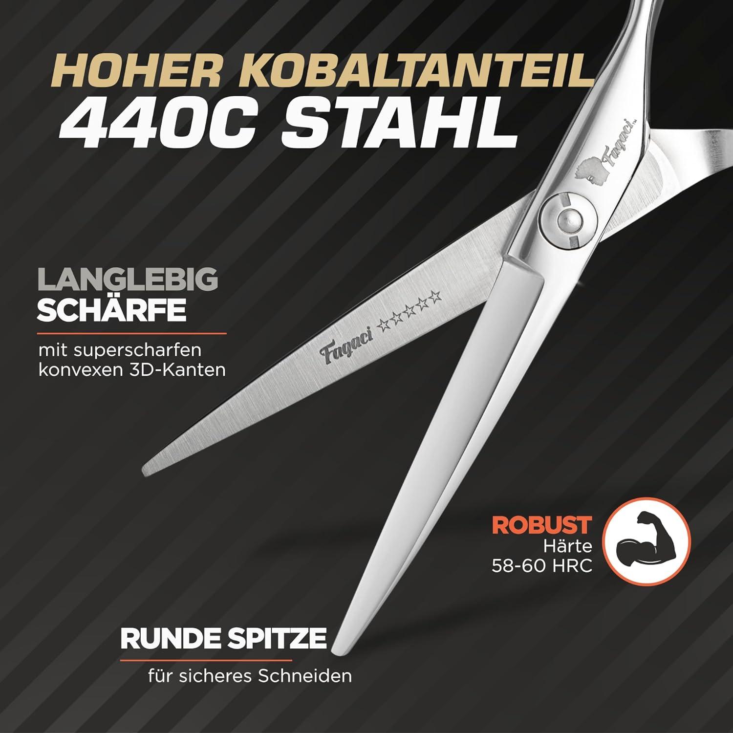 Fagaci 5-Inch Professional Hair Cutting Scissors - Sharp 440C Steel Hairdressing Shears for ...