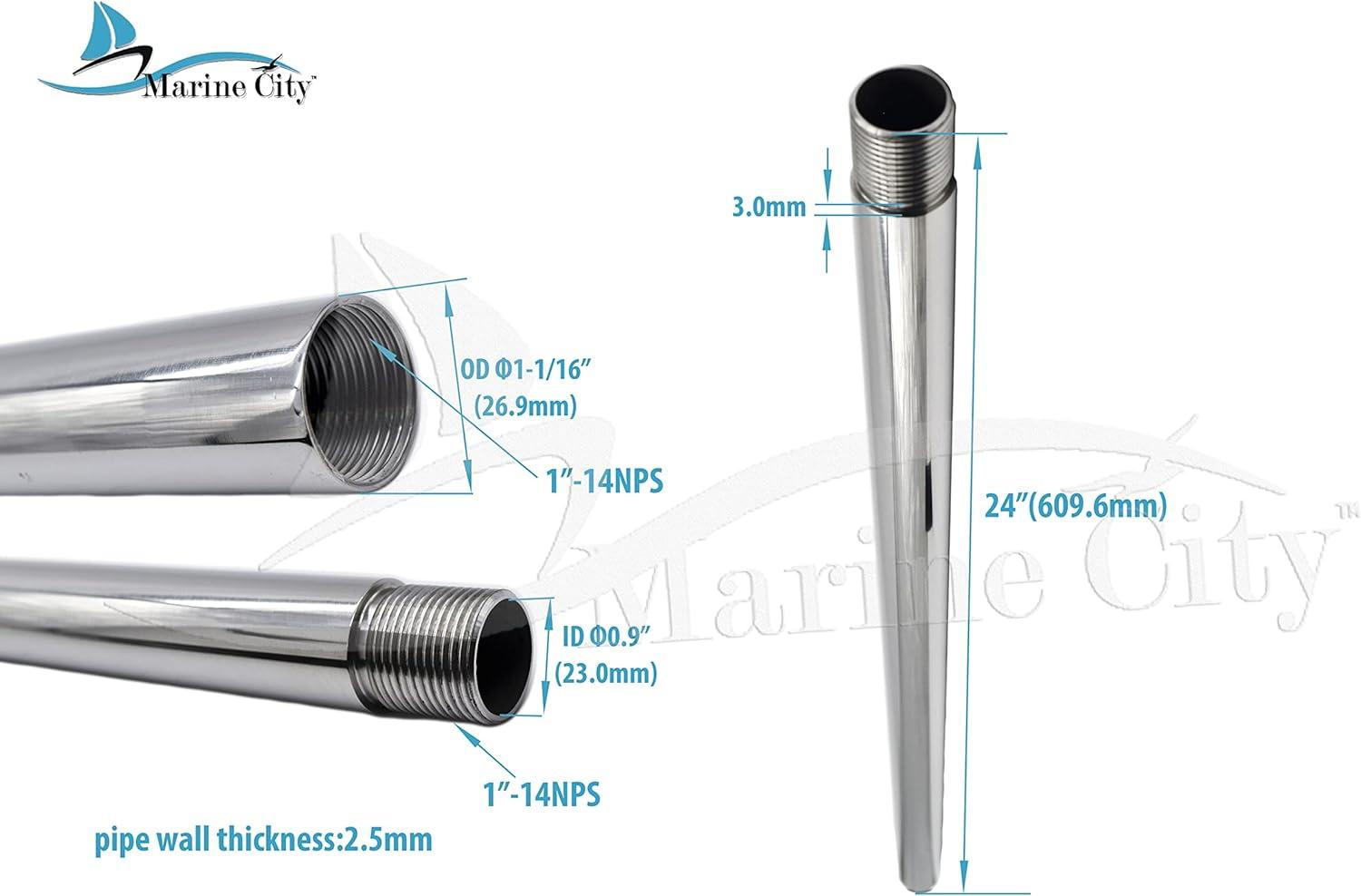 Marine City 304 Grade Stainless Steel Heavy Duty 24 Antenna Base Mount ...