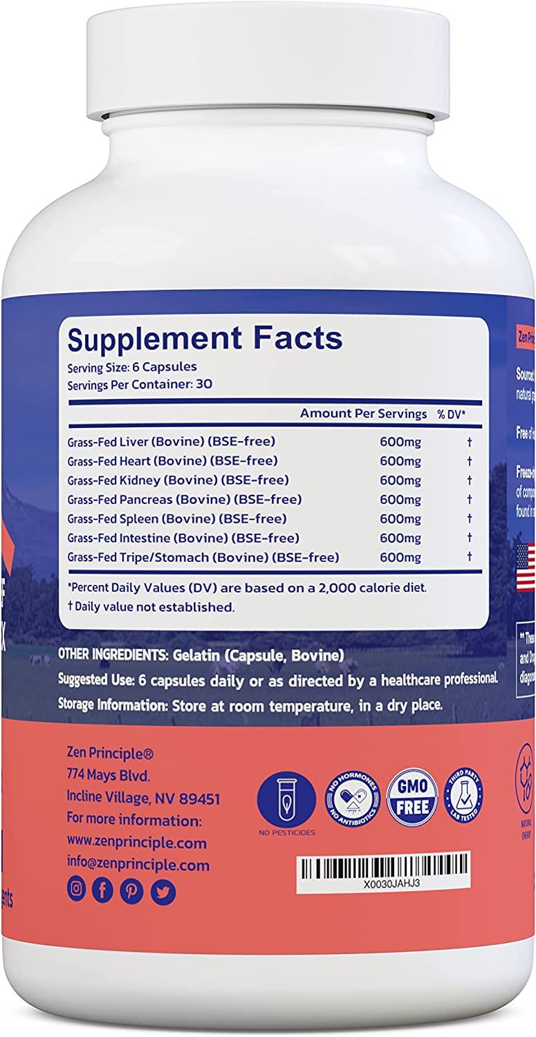 Grass Fed Beef Organs - Desiccated Liver Heart Kidney Pancreas Spleen ...