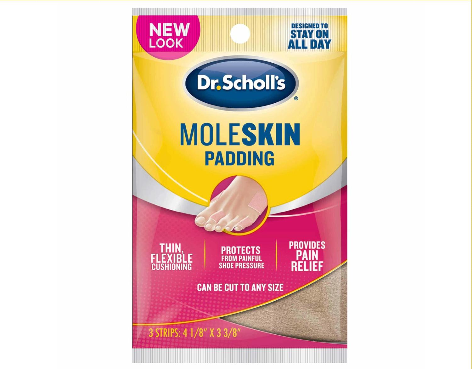 Dr. Scholl's Moleskin Plus Padding 3 Strips -118 mm x 86 mm (3-Pack) by ...