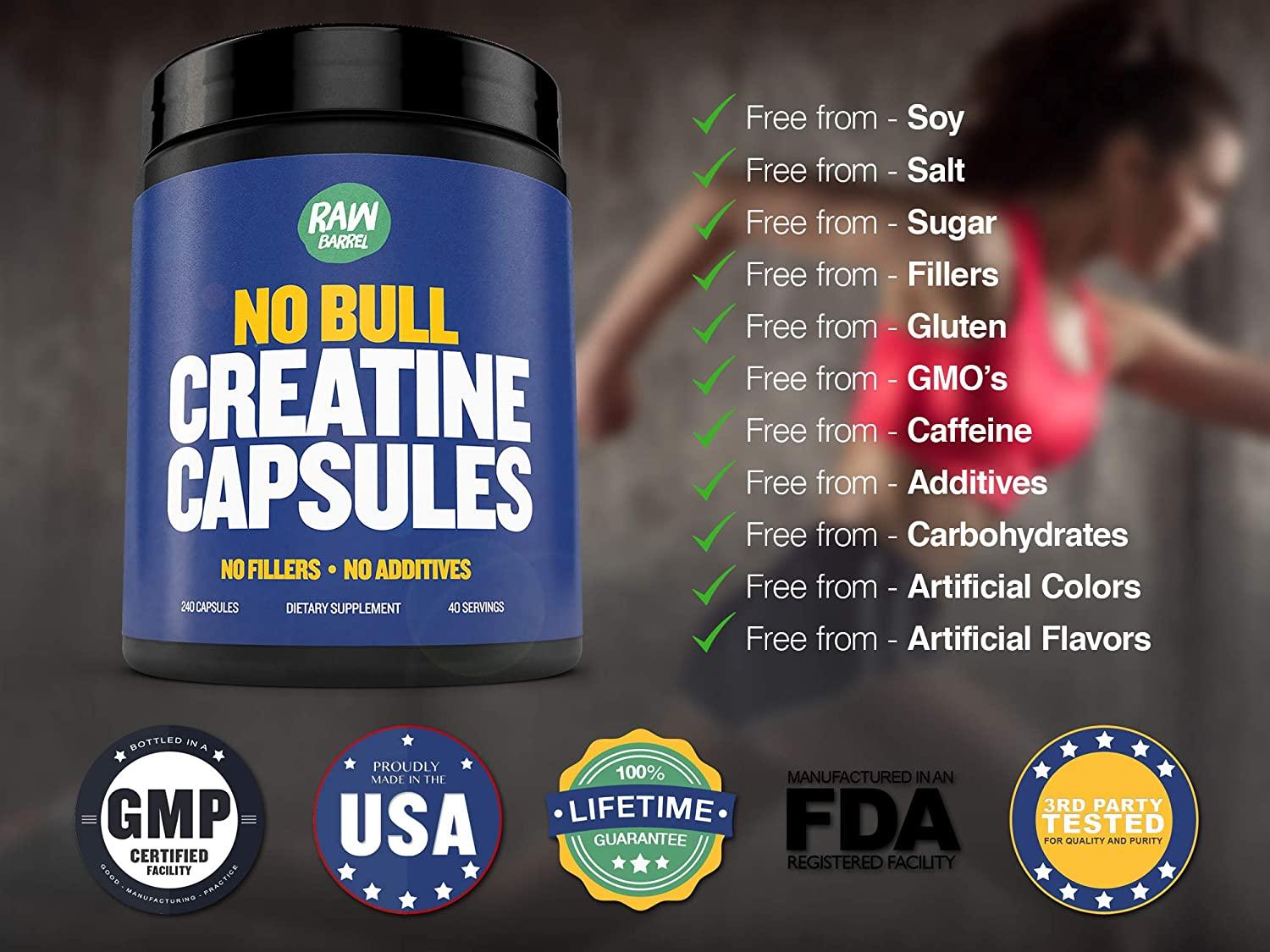 Creatine Monohydrate Capsules | 4200mg Pure Pharmaceutical Grade ...