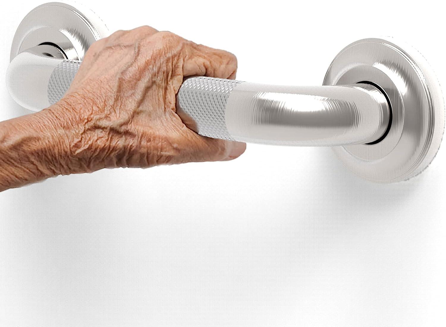 AquaChase 1-1/4 Knurled Grab Bar - ADA Compliant Bath Safety Handrail ...