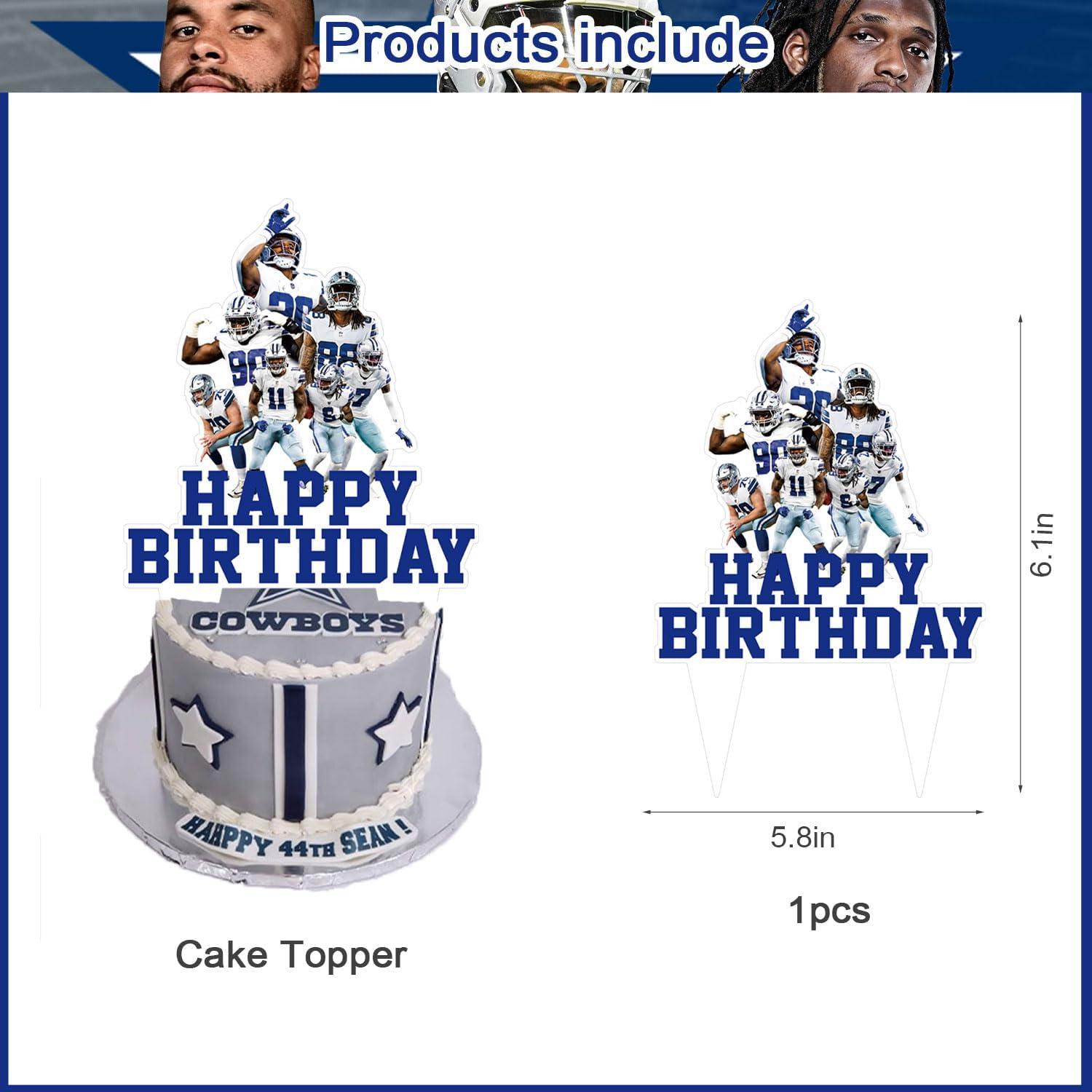 37pcs Cowboys Football Cake Topper and Cupcake Toppers Set Dallas ...