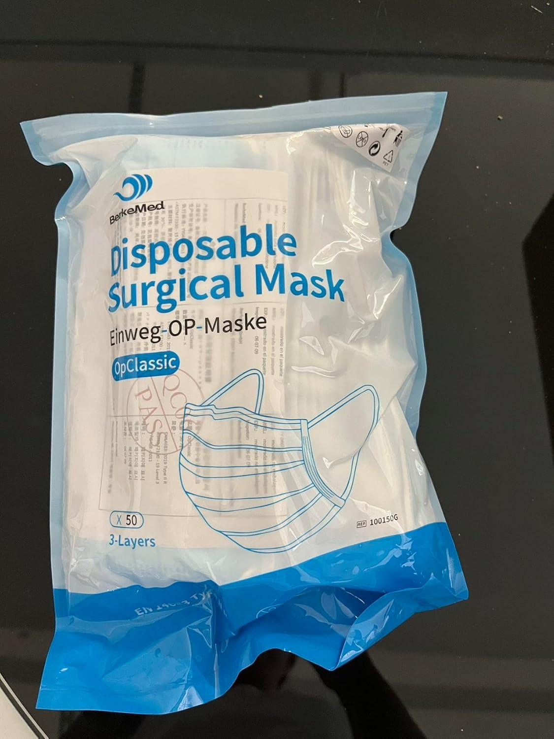 Buy German EN 14683 IIR Face Masks - Disposable Surgical Masks (50 Pack ...