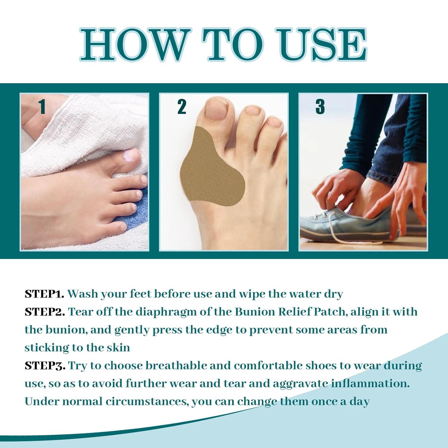 Bunion Relief Fit Patch - Pain Relieving Bunion Corrector Pads (1 Box ...